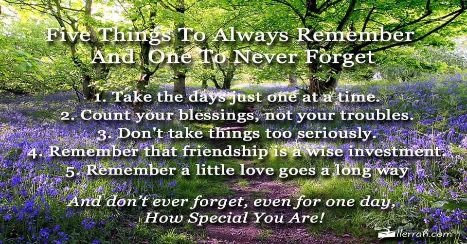 Five Things to Always Remember